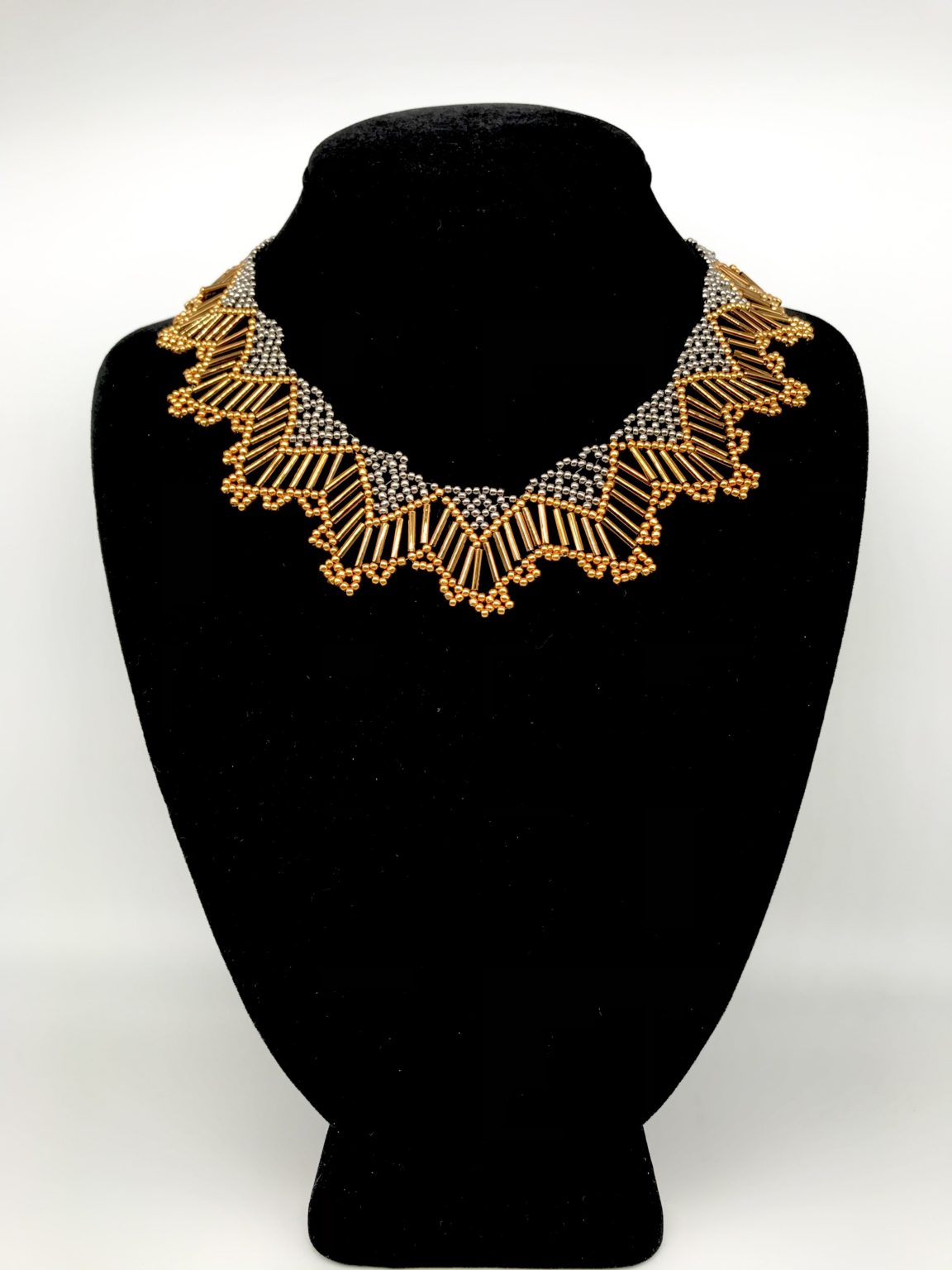 Necklace With Bugle Bronze Color - Bobby Bead